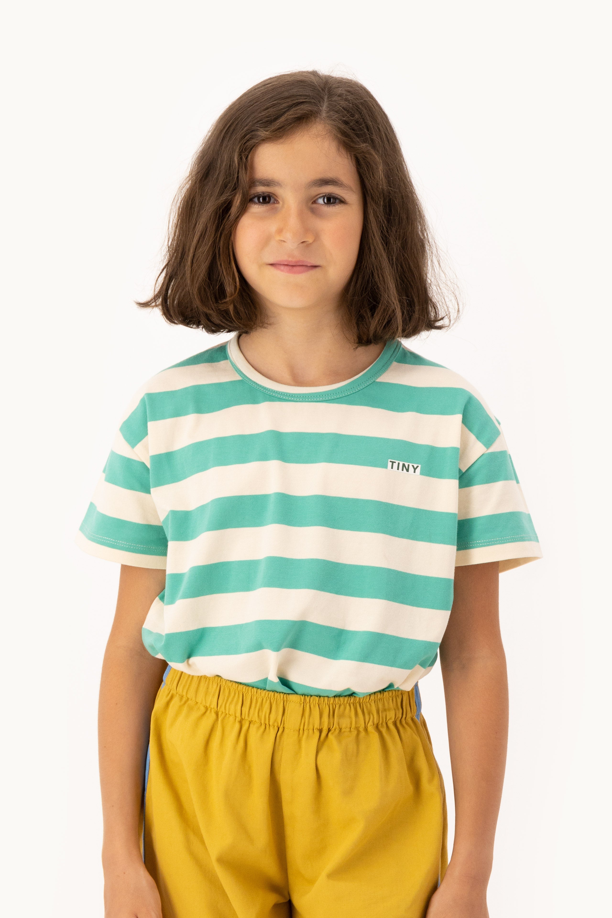 Stripes tee light cream/emerald | TINY