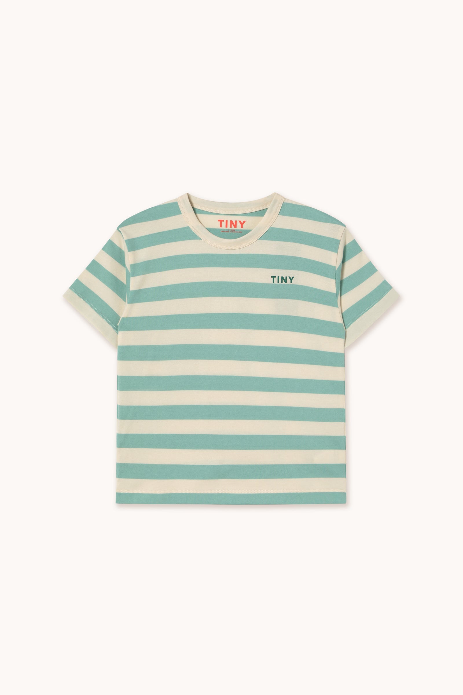 STRIPES TEE washed emerald/light cream | TINY