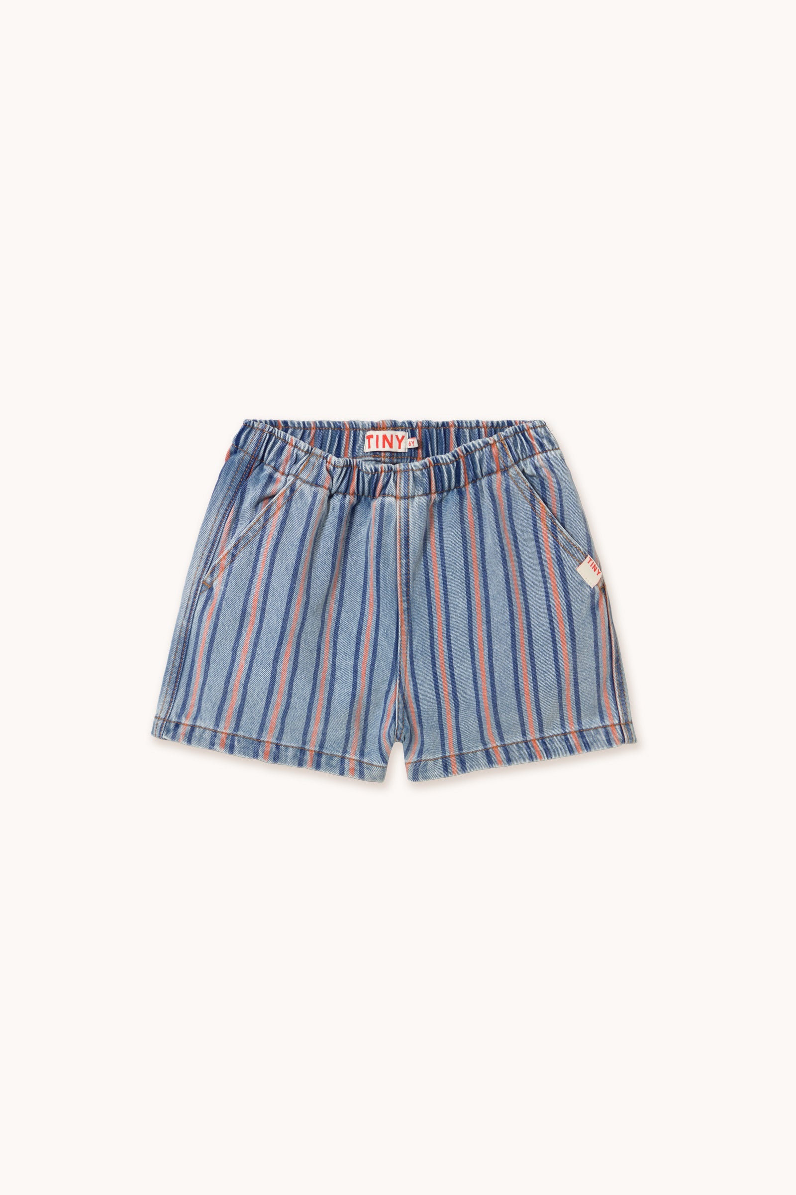 STRIPES MULTICOLOR SHORT light blue denim | TINY